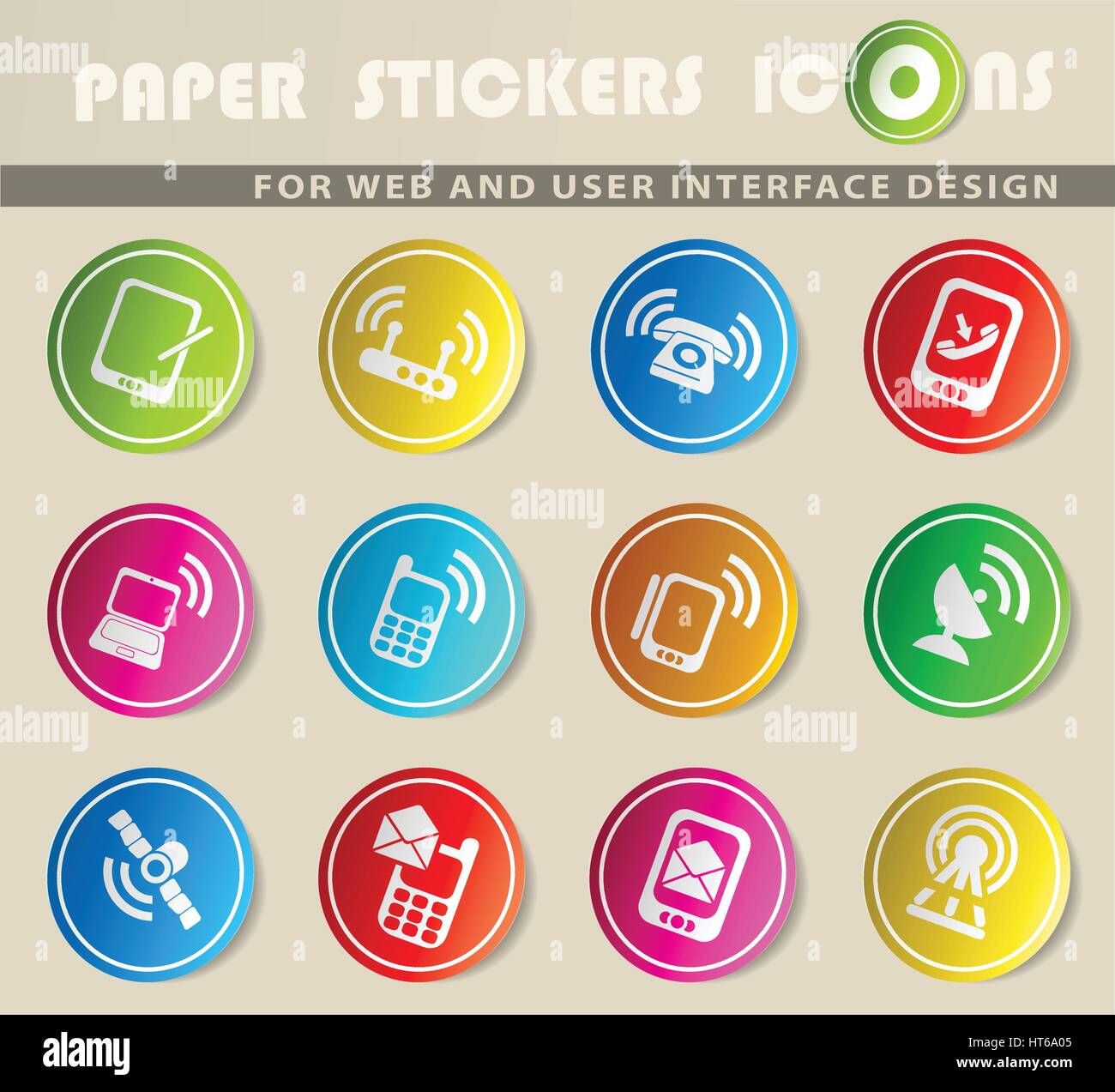 communication web icons for user interface design Stock Vector Image ...