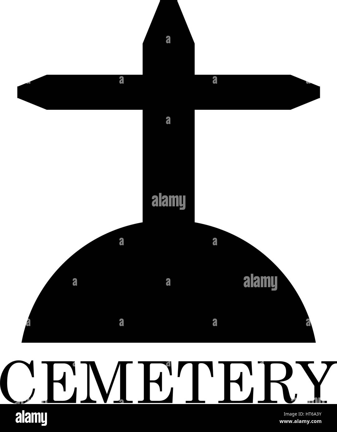 icon illustrated cemetery on a white background in vector Stock Vector ...
