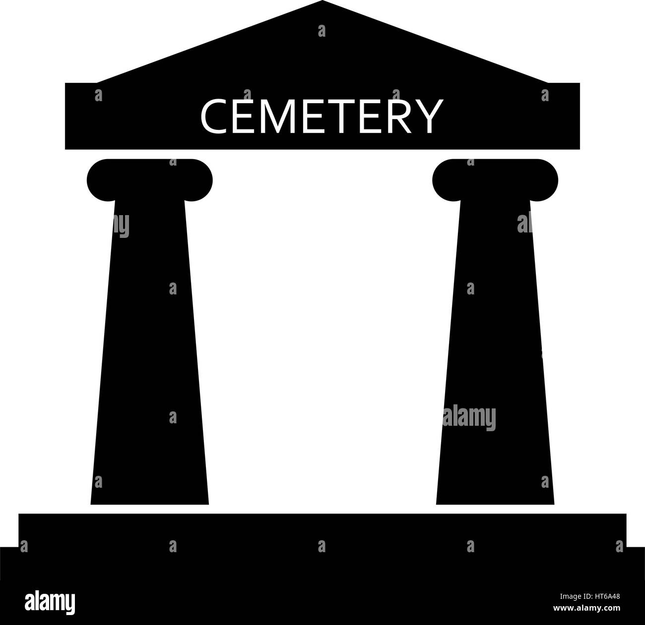 icon illustrated cemetery on a white background in vector Stock Vector ...