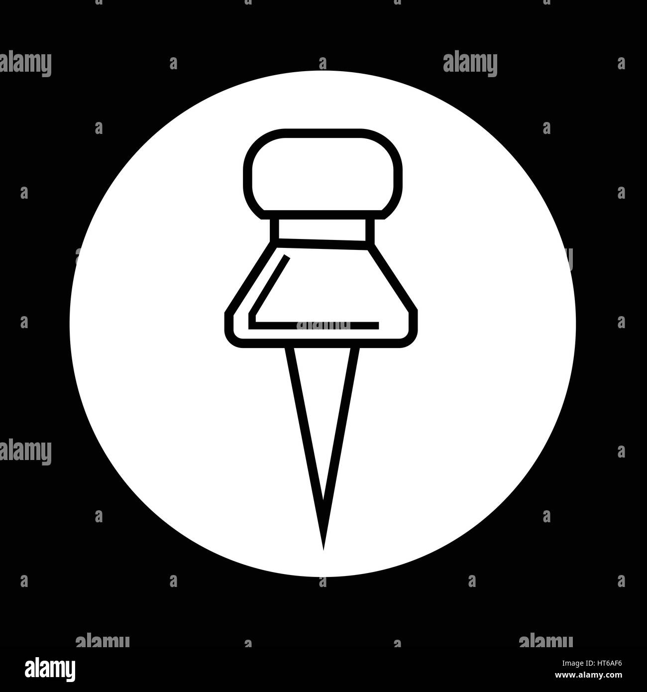 Push pin symbol Black and White Stock Photos & Images - Alamy