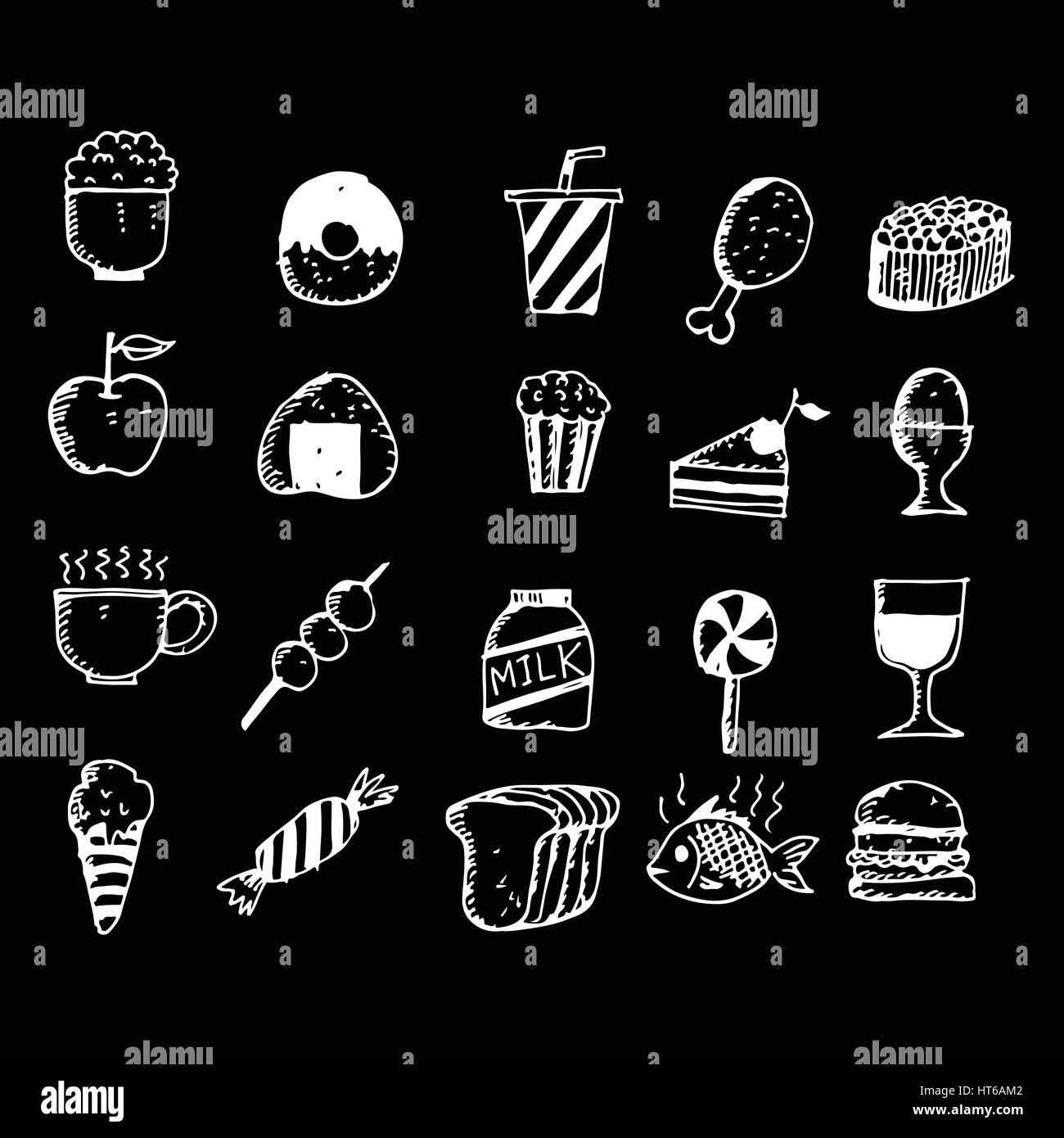 Hand draw food icon illustration doodle design Stock Vector Image & Art ...