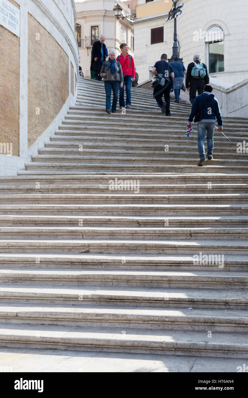 People walk up the Spanish Steps in Rome Stock Photo - Alamy