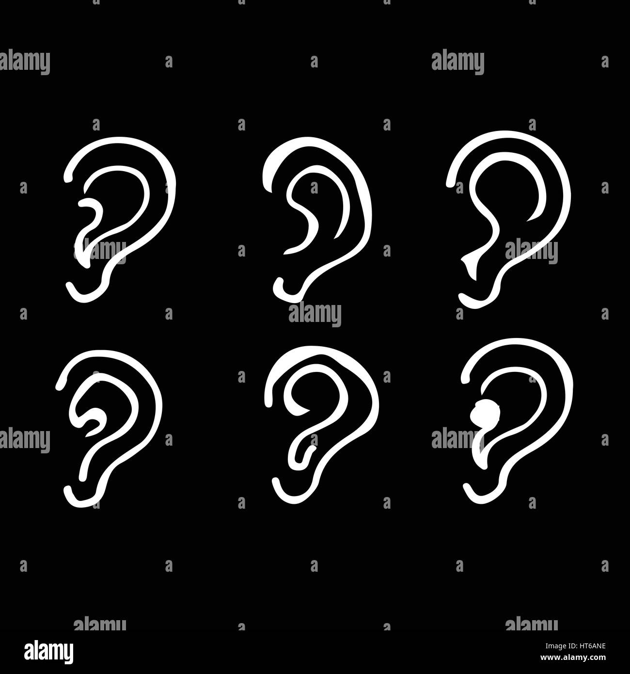 Hand draw ear icon illustration doodle design Stock Vector Image & Art ...