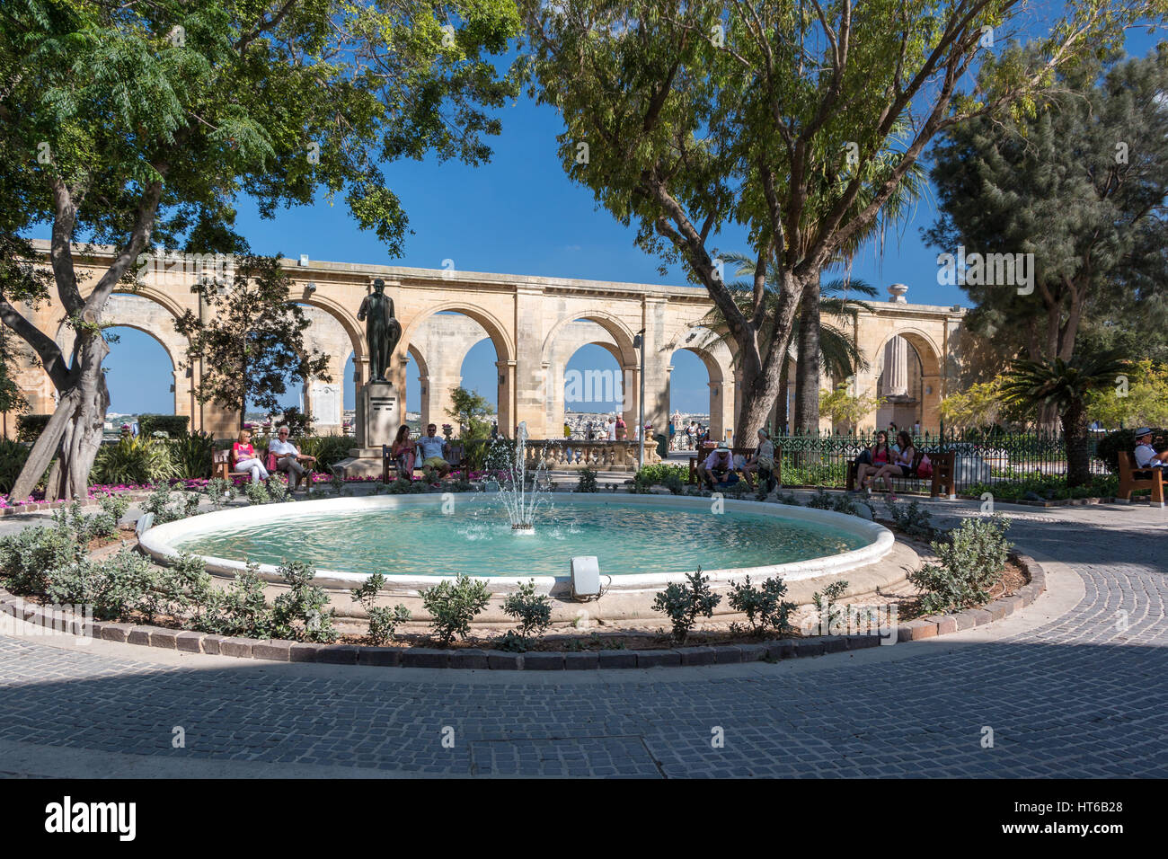 The Upper Barrakka Gardens in Valletta, Malta Stock Photo - Alamy