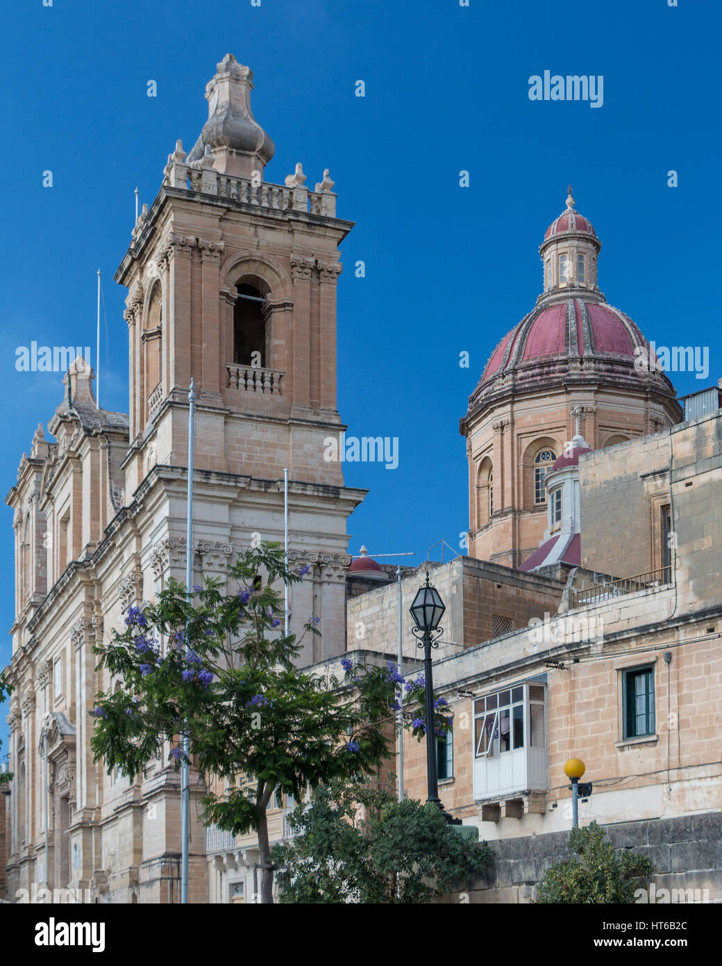 The baroque Saint Lawrence's church in Birgu, Malta Stock Photo - Alamy