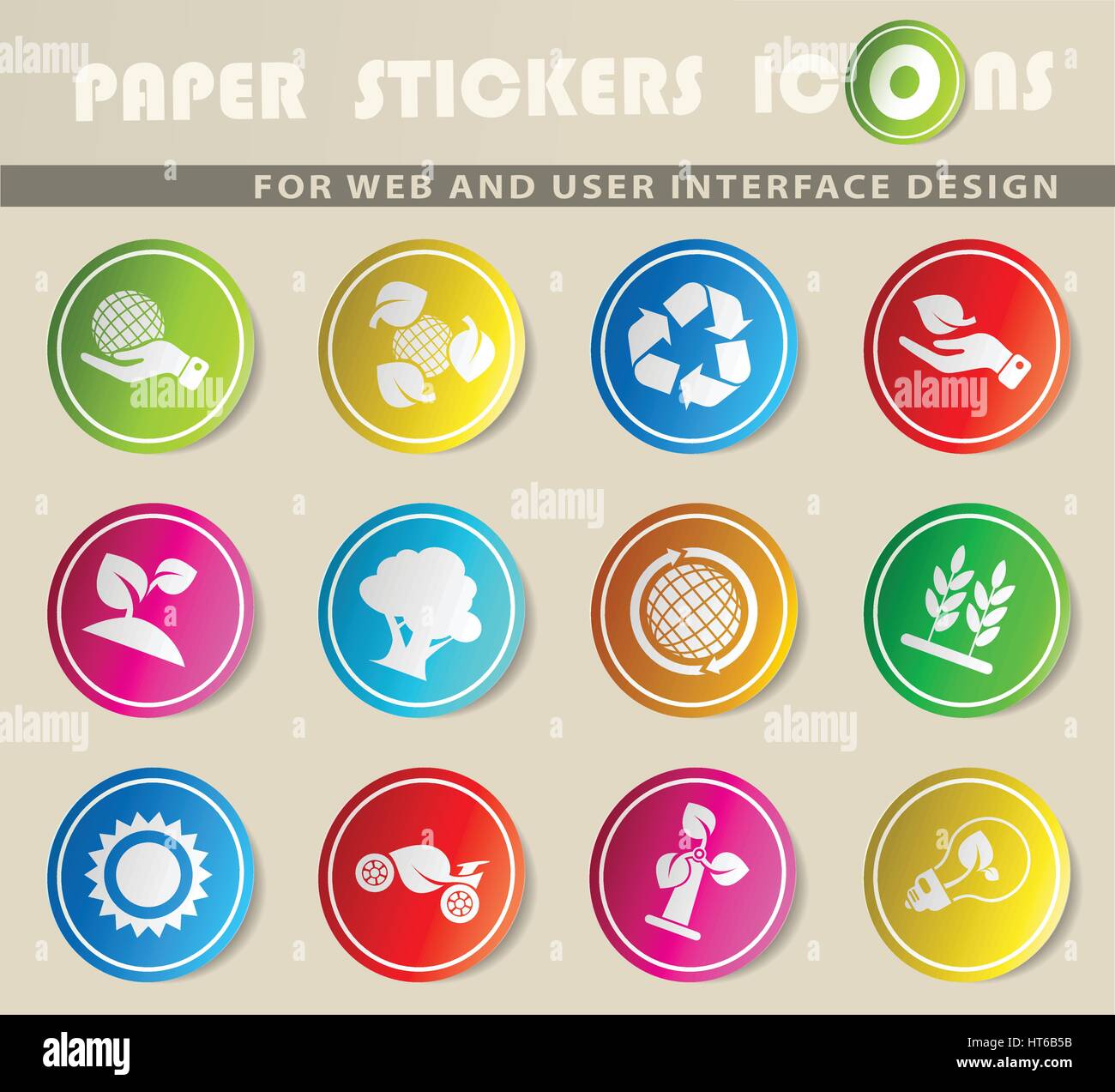 Ecology and recycle symbols vector icon set Stock Vector Image & Art ...
