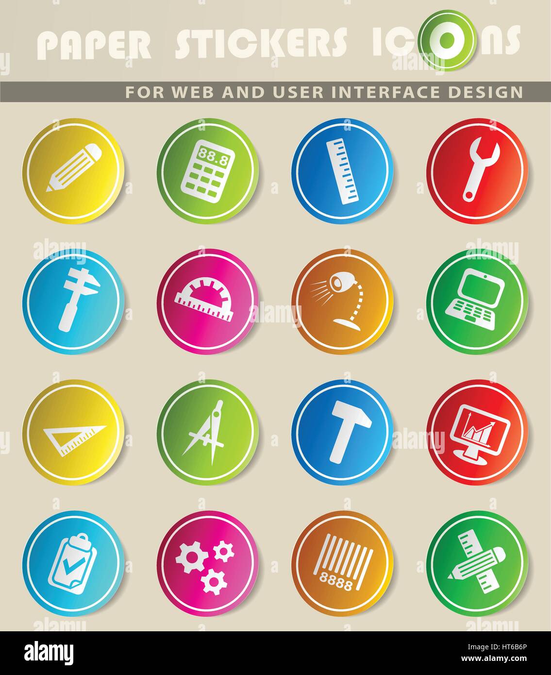 engineering web icons for user interface design Stock Vector Image ...