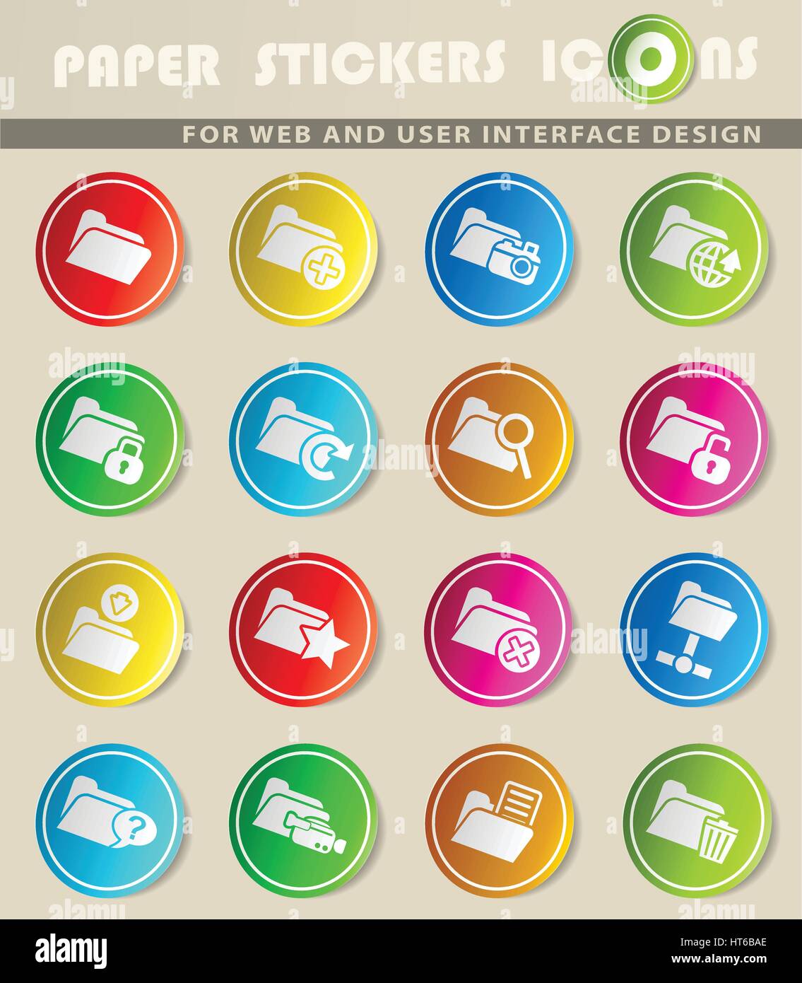 folder web icons for user interface design Stock Vector Image & Art - Alamy