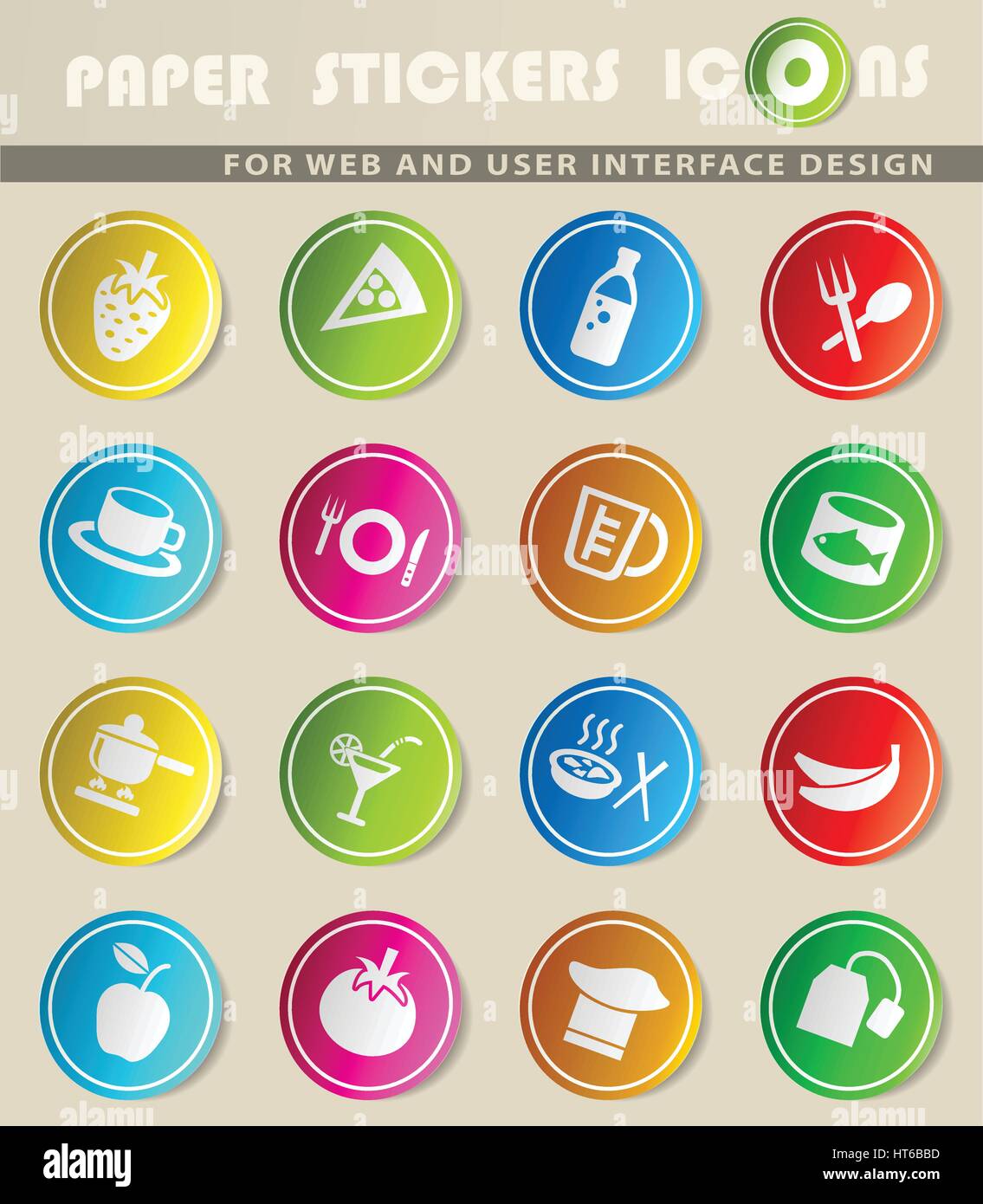 food and kitchen web icons for user interface design Stock Vector Image ...