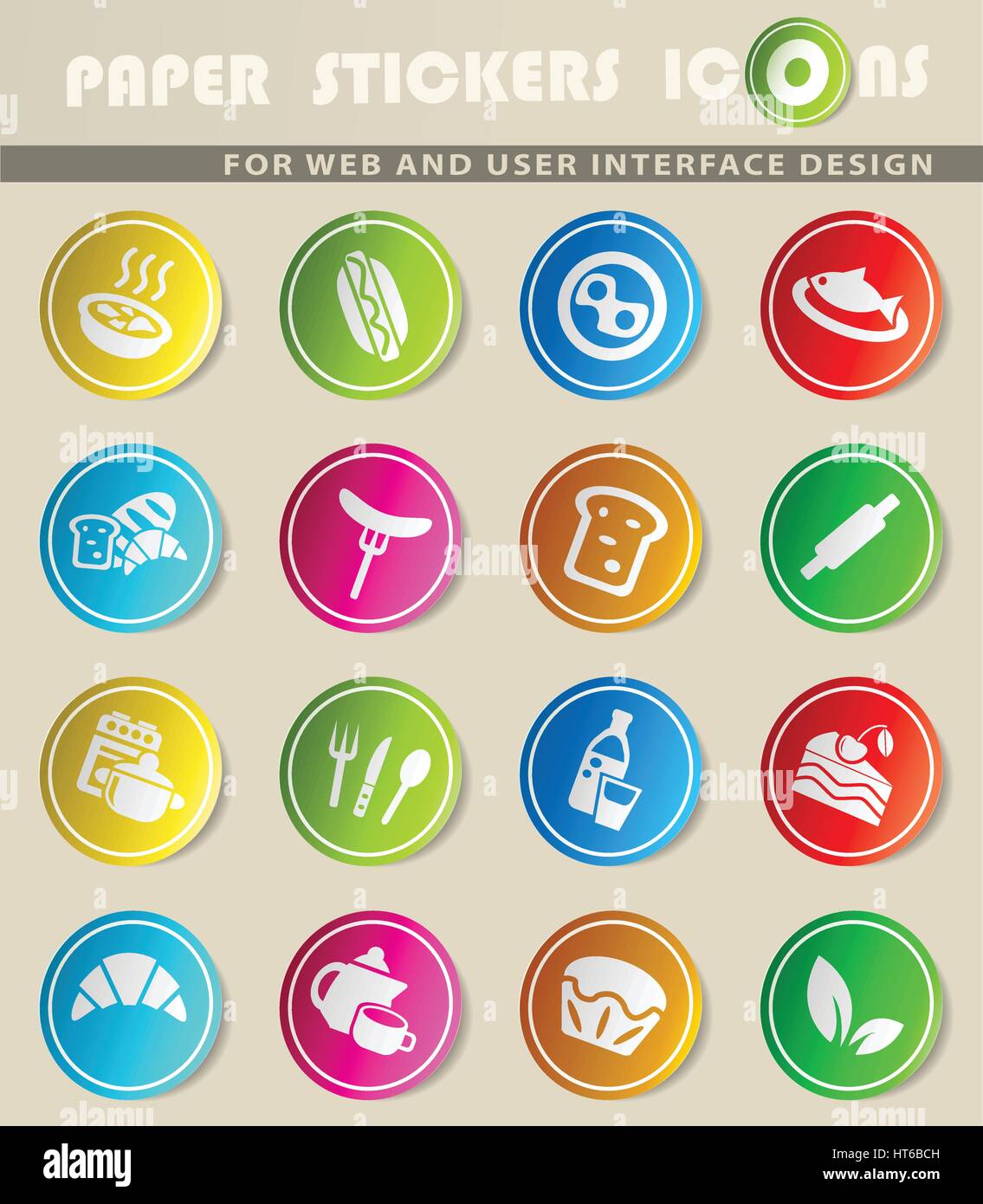 food and kitchen web icons for user interface design Stock Vector Image ...