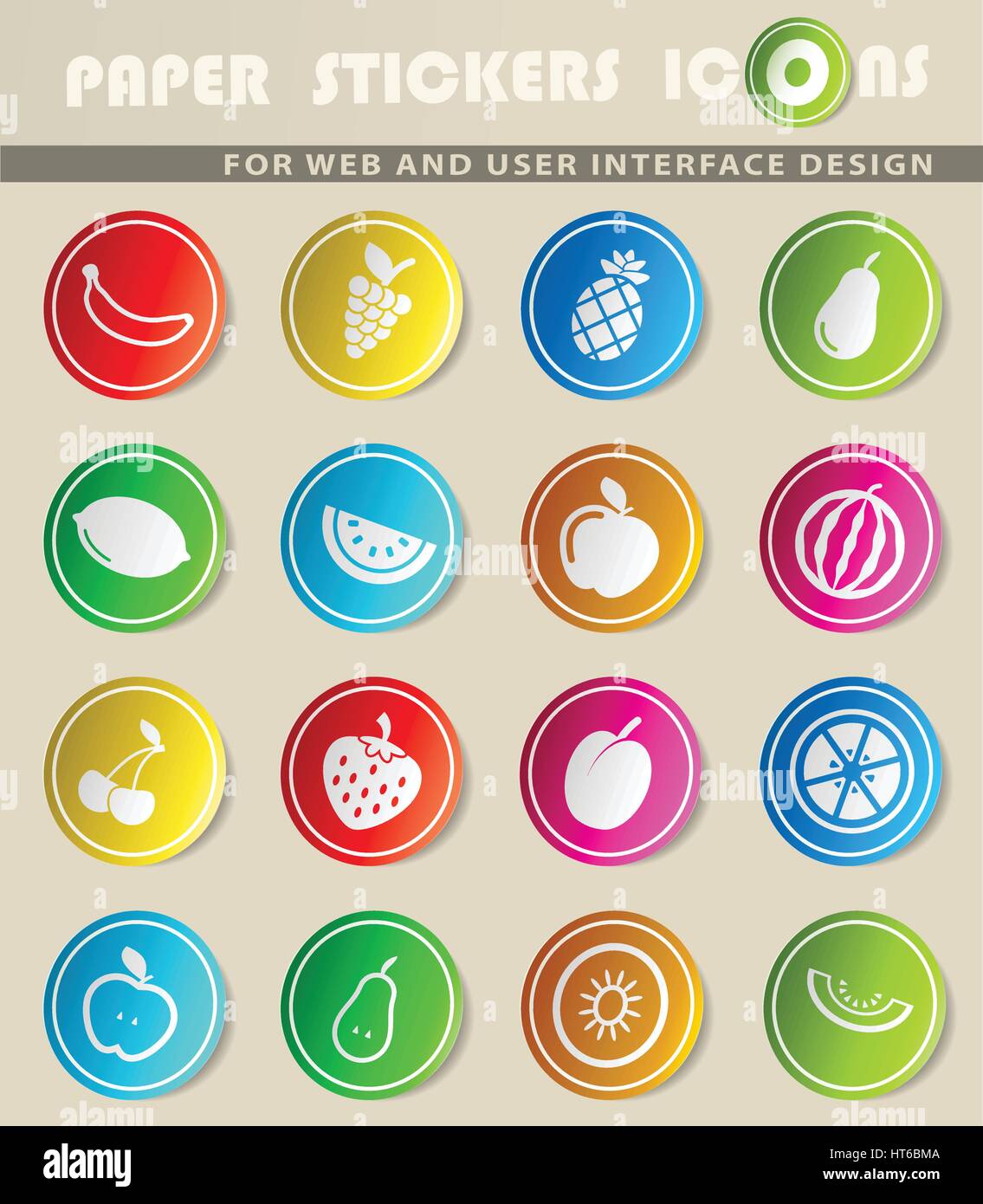 Fruits simply symbols for web and user interface Stock Vector Image ...