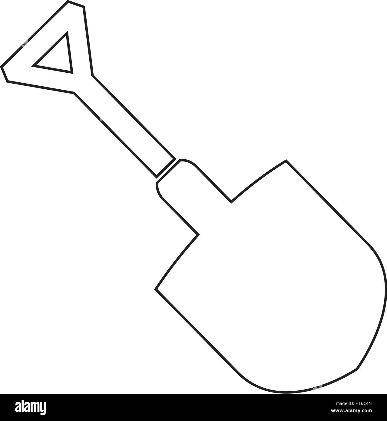 Simple illustration gardening shovel Black and White Stock Photos ...