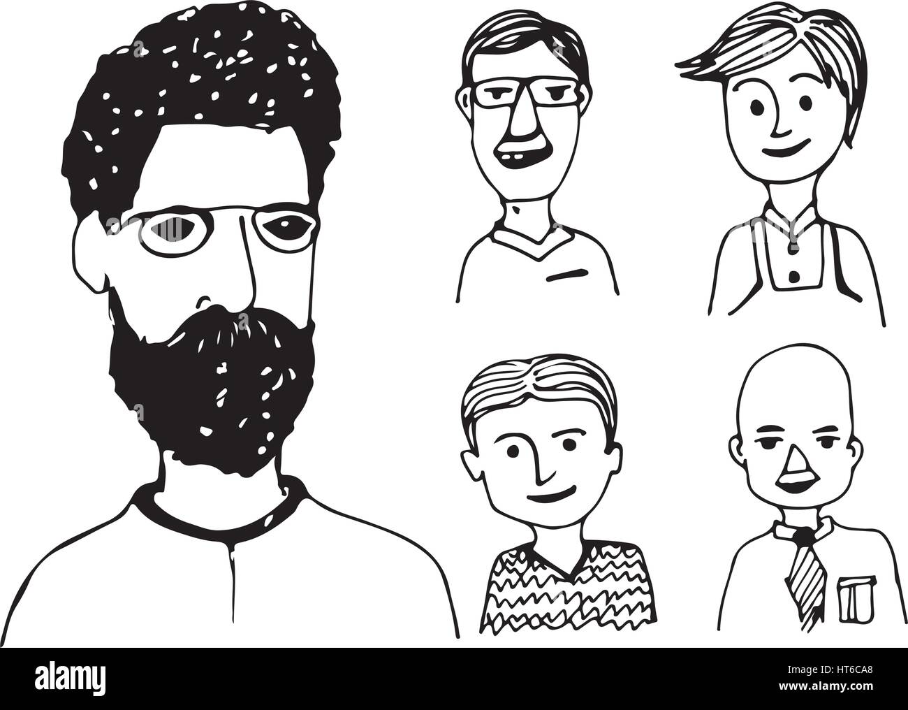 Hand drawn People men illustration design Stock Vector Image & Art - Alamy