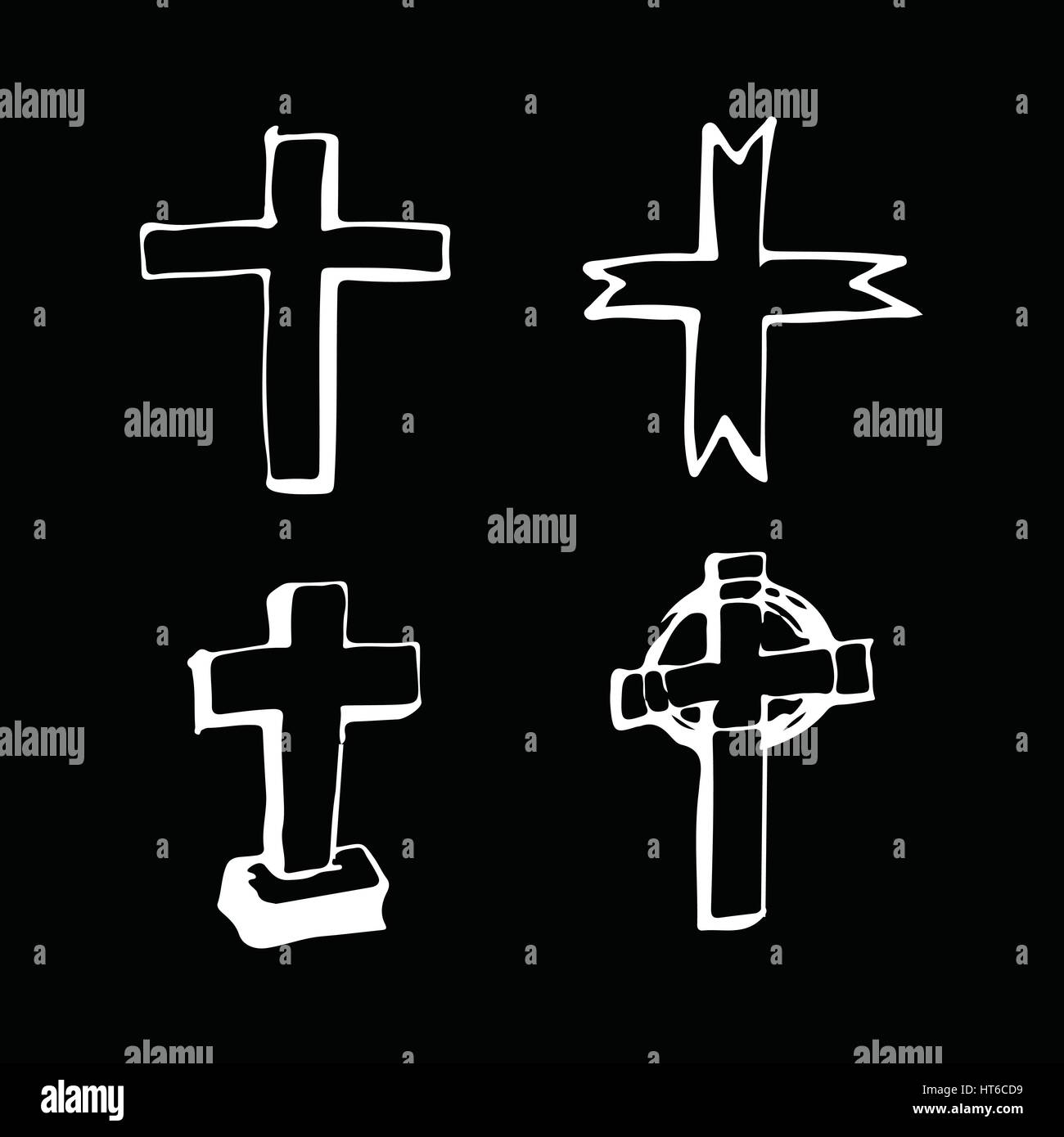 Christian cross sign hand draw hi-res stock photography and images - Alamy