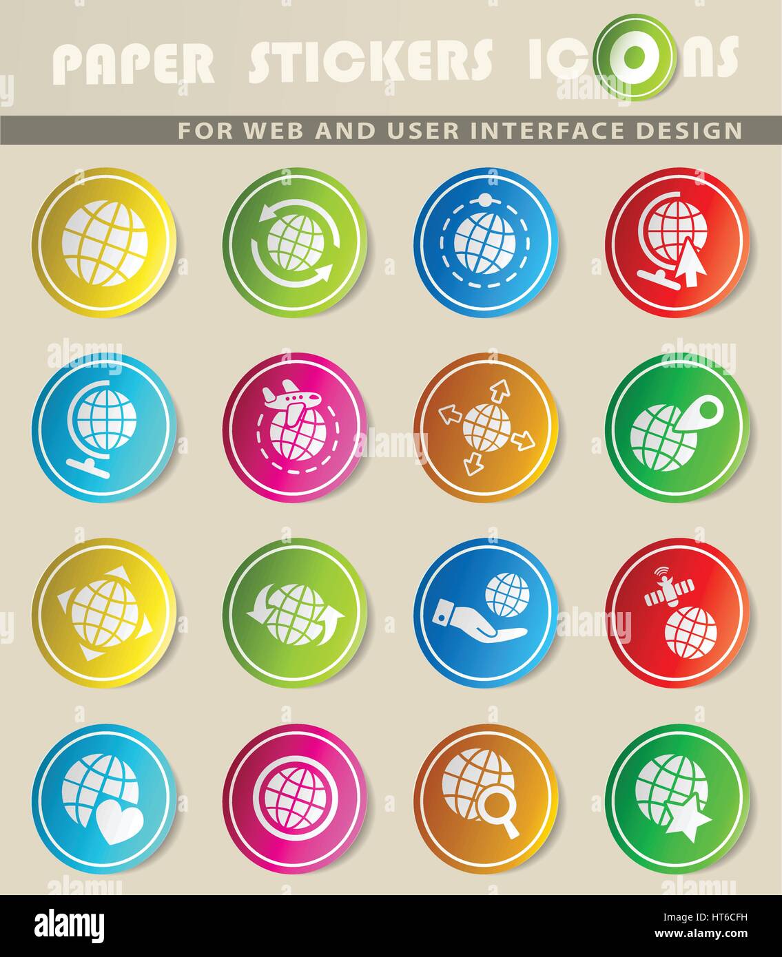 globes web icons for user interface design Stock Vector Image & Art - Alamy