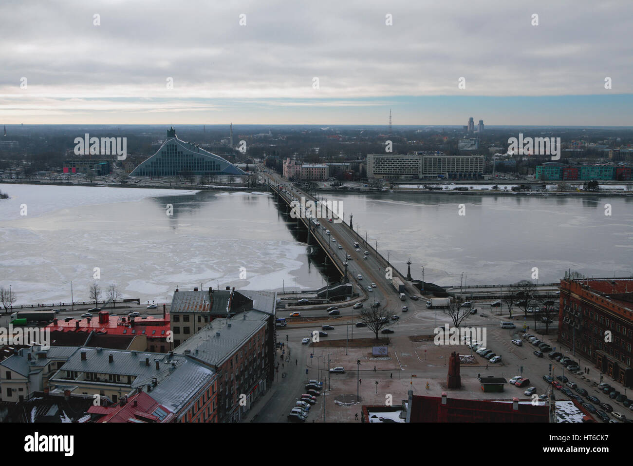 City, river and bridge. Riga, Latvia Stock Photo - Alamy