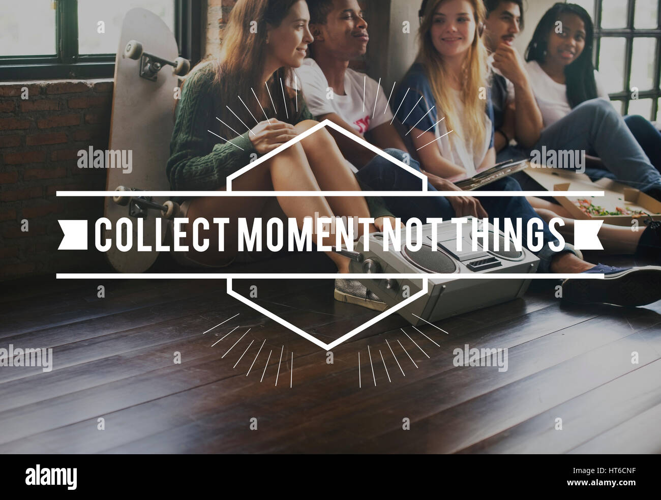 Collect Moment Vintage Vector Graphic Concept Stock Photo - Alamy