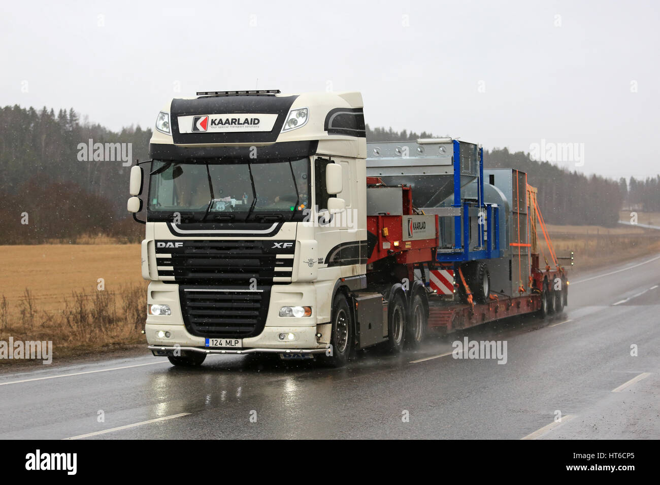 SALO, FINLAND - MARCH 3, 2017: White DAF XF 105.510 of semi truck of ...