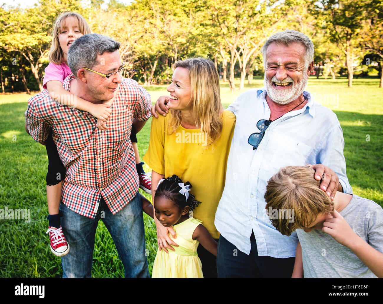 Family Walking Field Nature Togetherness Concept Stock Photo - Alamy