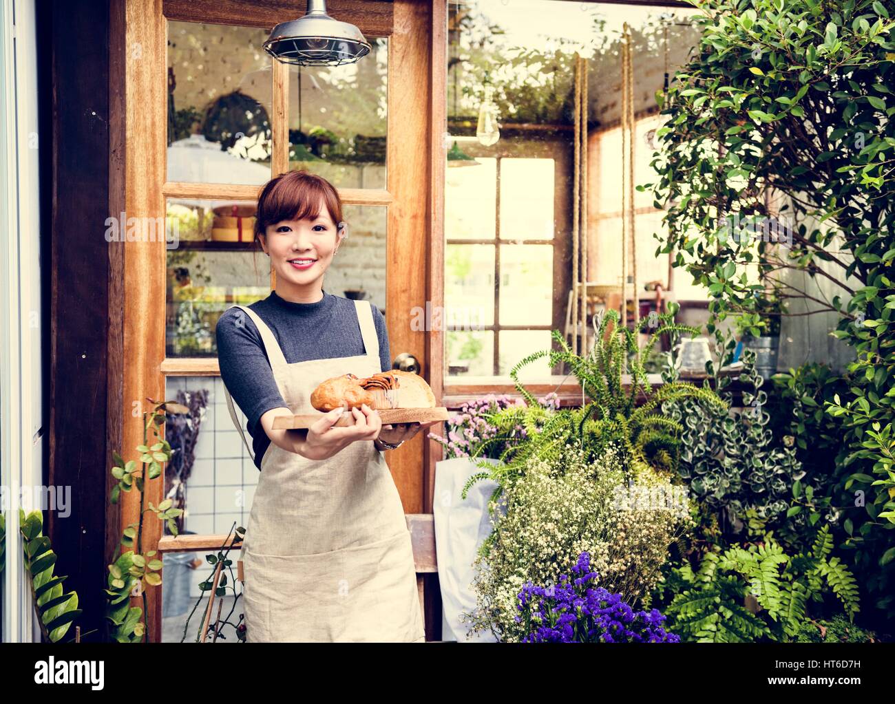 Baker Cafe Dough Flour Pastry Bread Knead Stock Photo - Alamy