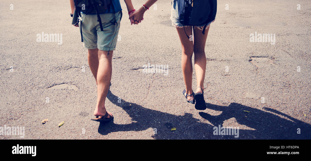 Couple traveling together wanderlust trip Stock Photo - Alamy