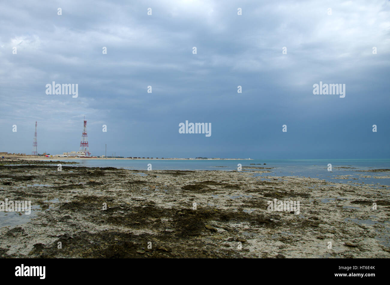 Beautiful Rocky beach of Al Ghariyah, Qatar Stock Photo - Alamy