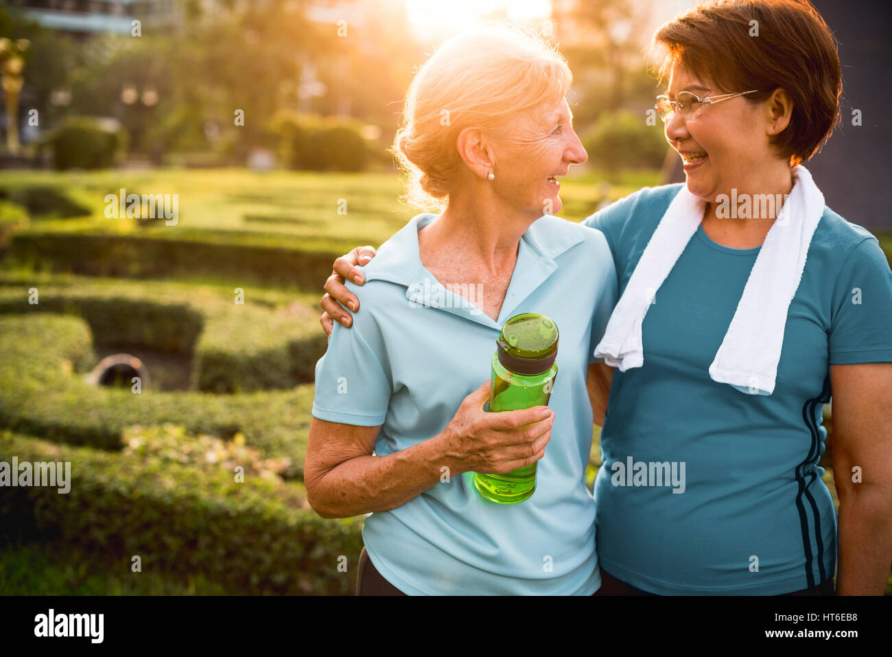 Senior Women Exercise Friendship Together Stock Photo - Alamy