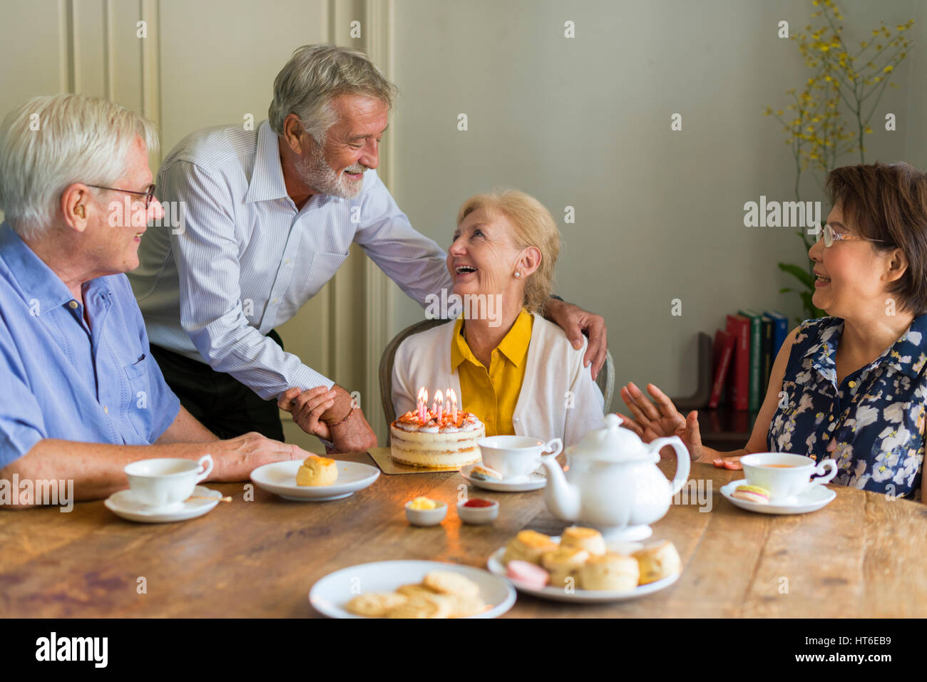 Senior Life Celebration Cake Birthday Stock Photo - Alamy