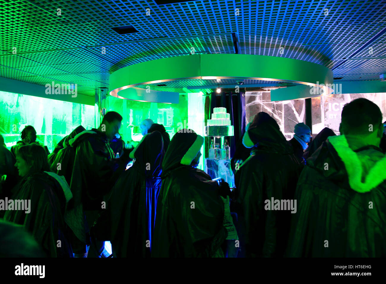 Customers in the ICE BAR LONDON, Heddon St, Mayfair, London City ...