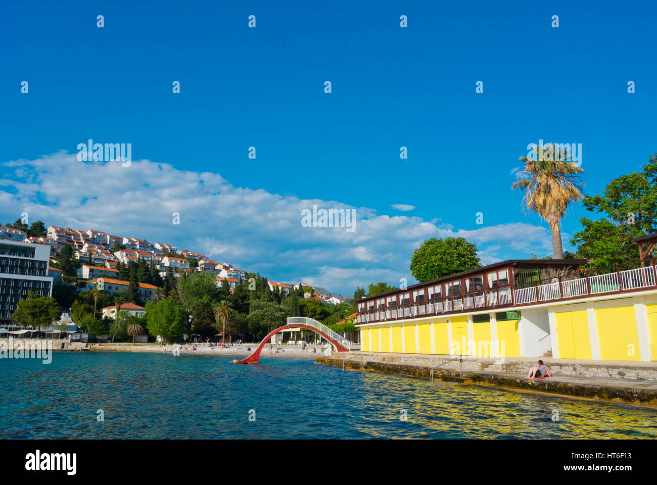 Plaza Lapad, beach in Lapad district, Dubrovnik, Dalmatia, Croatia ...