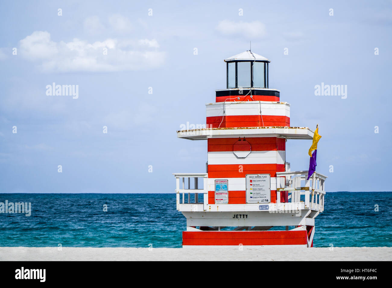 Art Deco lifeguard stations dot the landscape of Miami Beach, Florida ...