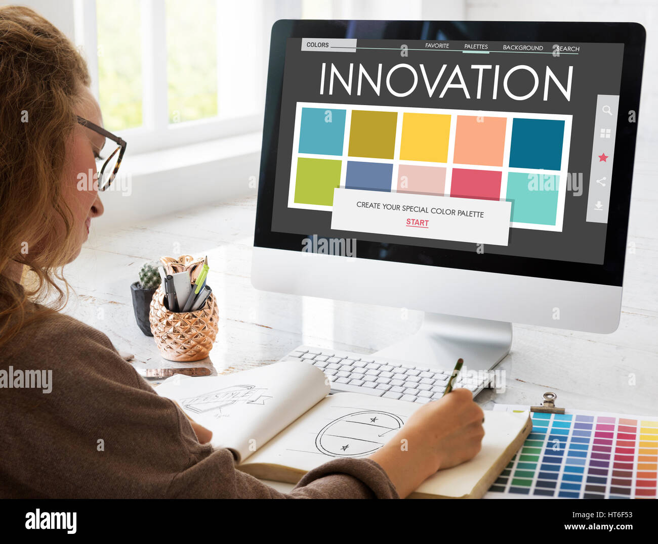 Colour Shade Design Colourful Palette Concept Stock Photo - Alamy