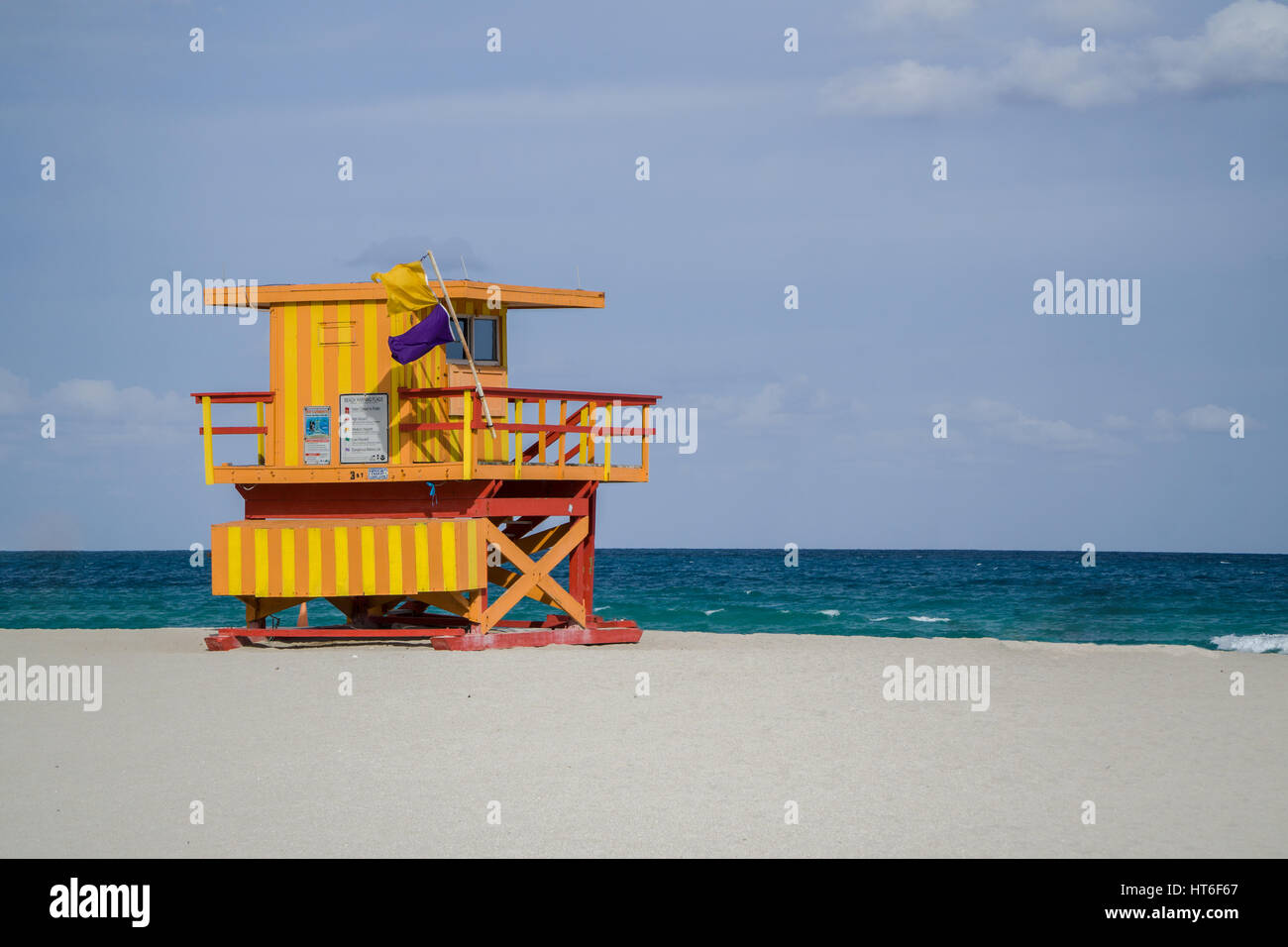 Art Deco lifeguard stations dot the landscape of Miami Beach, Florida ...