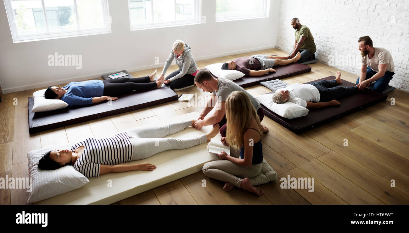 Health Wellness Massage Training Concept Stock Photo - Alamy