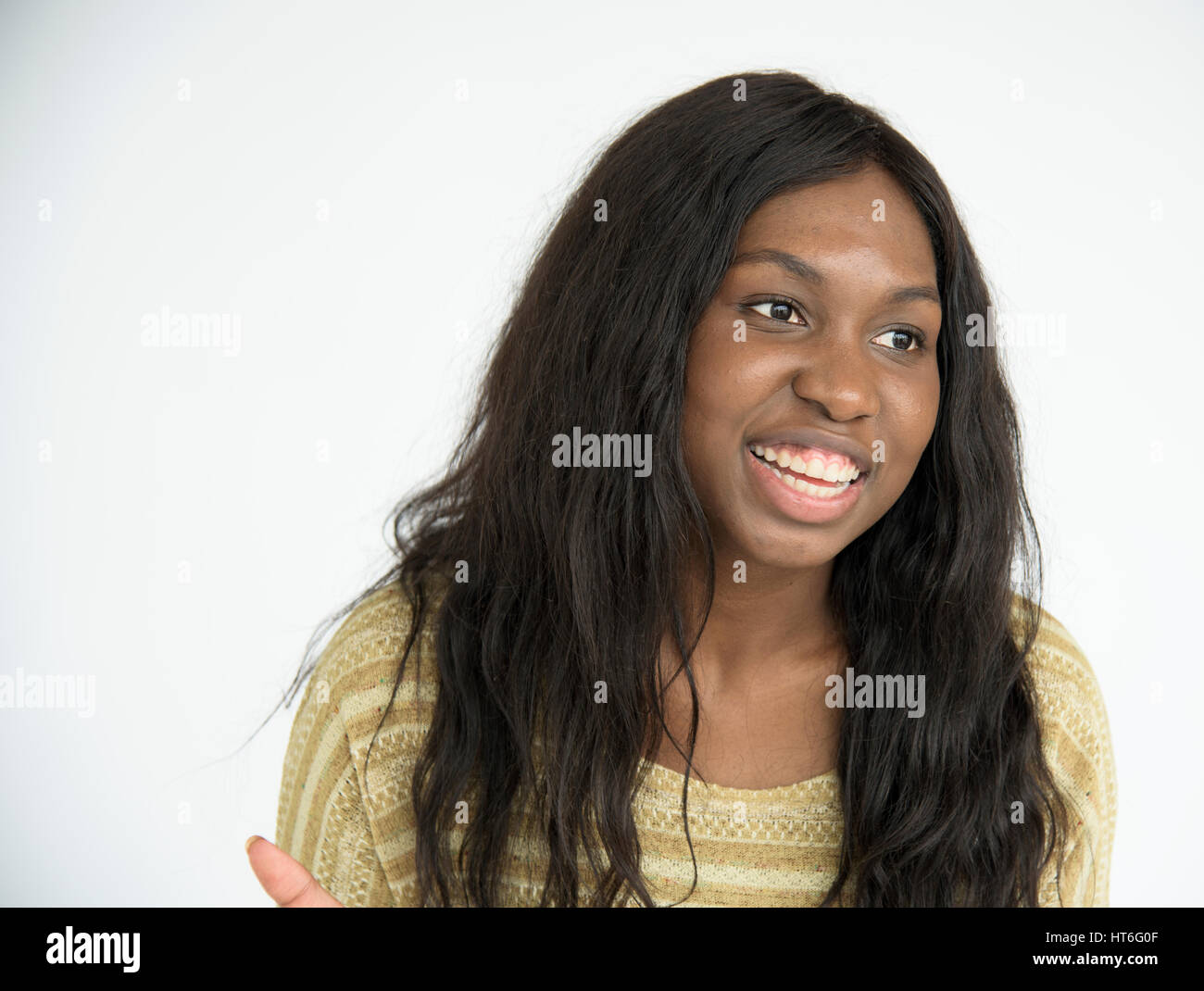 Black girl smiling positive portrait Stock Photo - Alamy