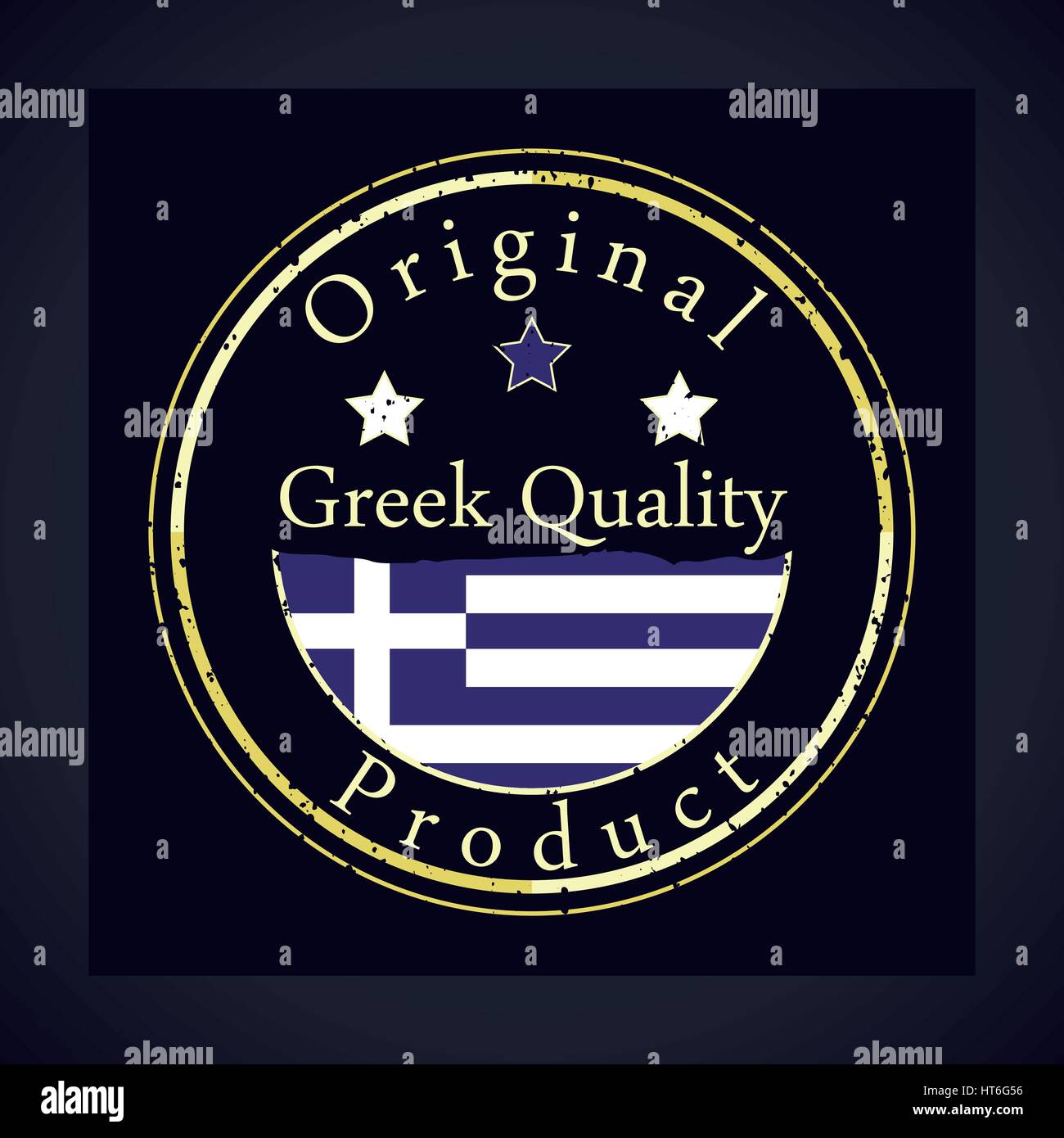 Gold grunge stamp with the text Greek quality and original product ...