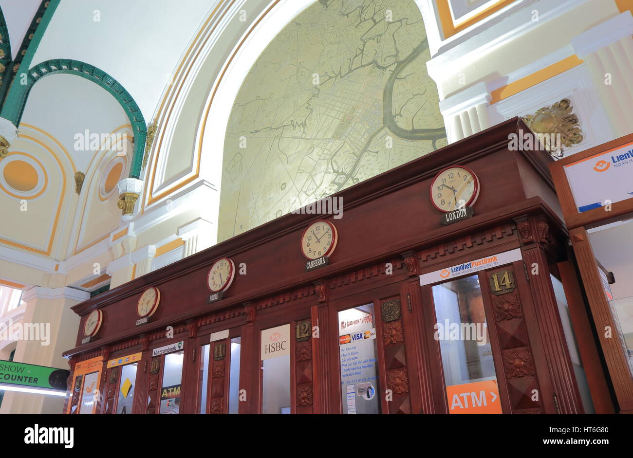 Historical Central post office Saigon in Ho Chi Minh City Vietnam Stock ...