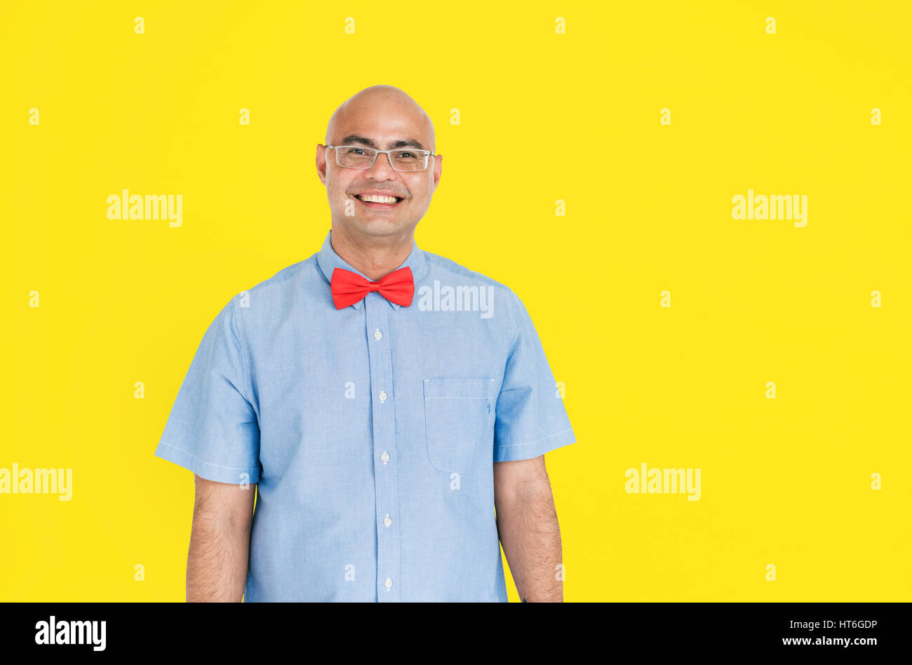 Bald Man Smiling Happiness Portrait Stock Photo - Alamy