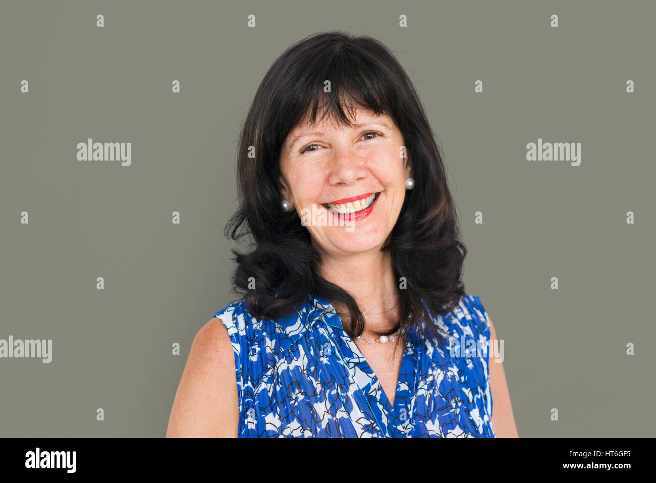 Senior Adult Woman Smiling Happiness Portrait Concept Stock Photo - Alamy