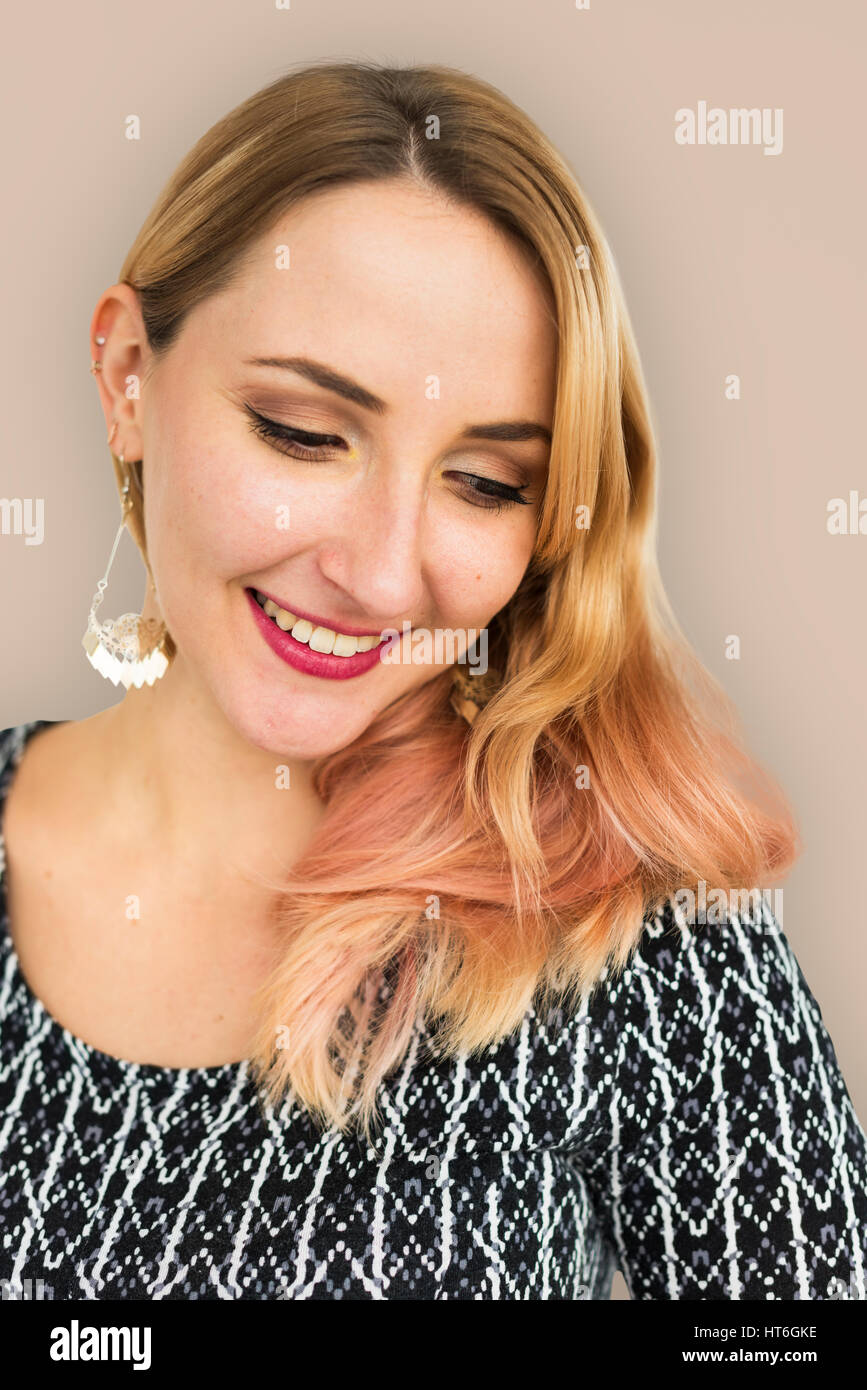 Portrait cheeful young woman hi-res stock photography and images - Alamy