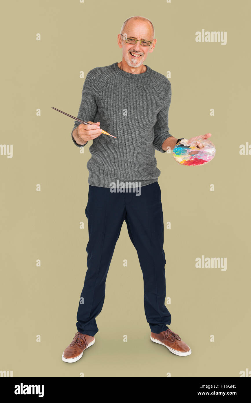 Man Smiling Happiness Color Palette Portrait Stock Photo - Alamy