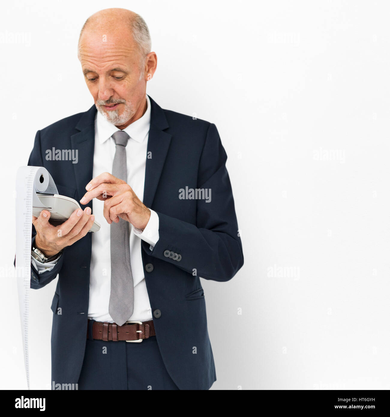 Businessman Calculator Finance Male Man Concept Stock Photo - Alamy