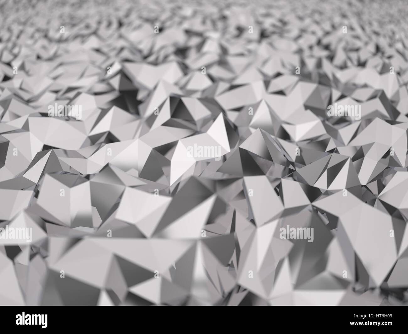 3d illustration of metalic polygons. with depth of field effect Stock ...