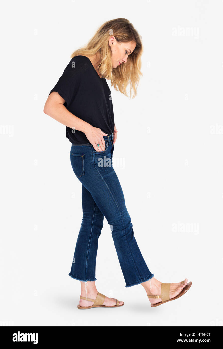 Female Standing Pose Studio Concept Stock Photo - Alamy