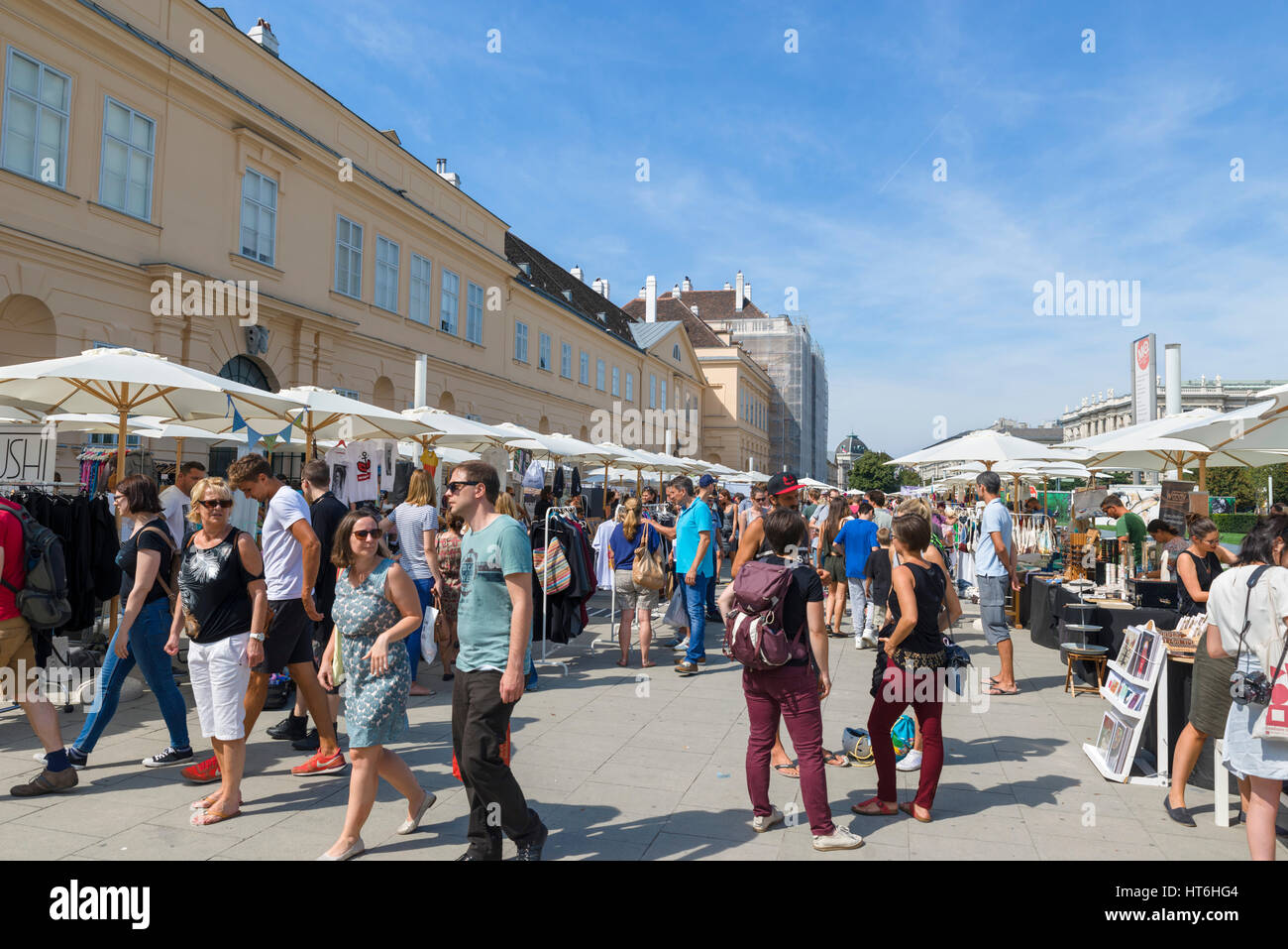 Museum Quarter, Vienna. Market stalls in the MuseumsQuartier, Vienna ...