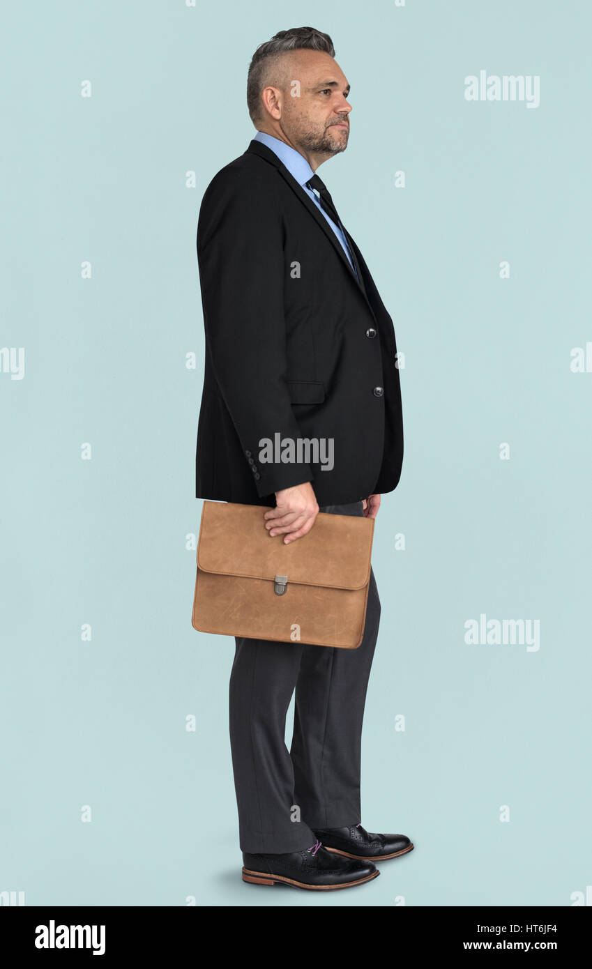 Caucasian Business Man Side View Stock Photo - Alamy