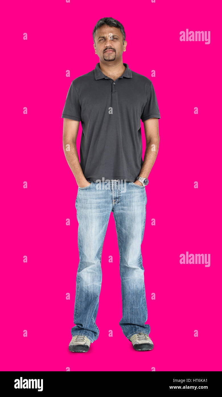 Indian Man Casual Standing Stock Photo - Alamy