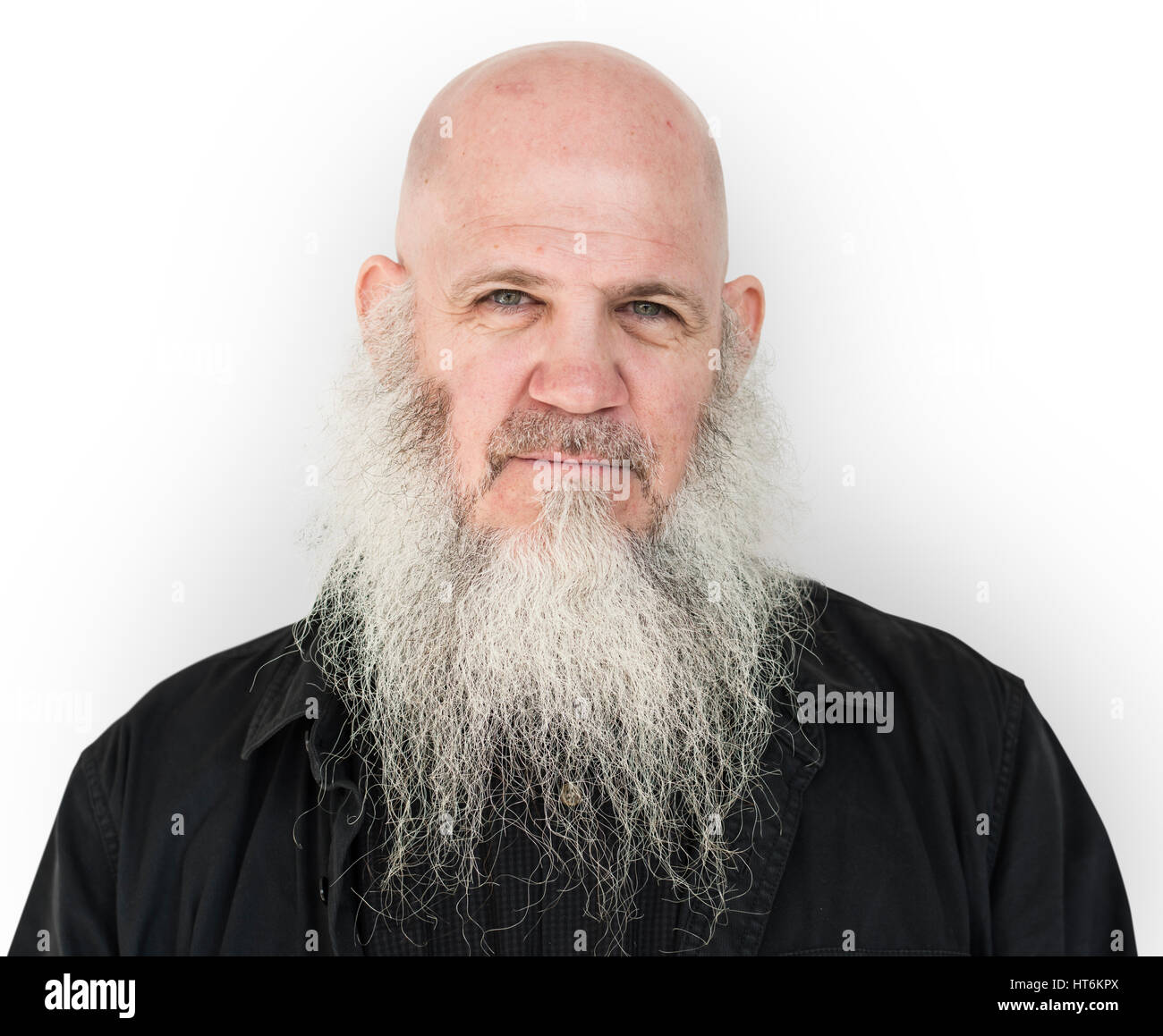 Men Adult Long Beard Bald Head Thoughtful Stock Photo - Alamy