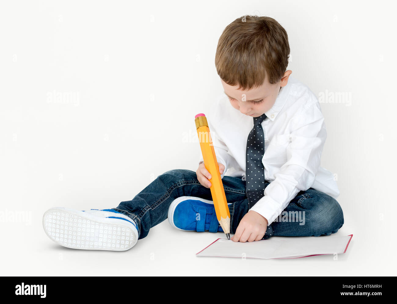 Caucasian Boy Focused Concentrated Play Stock Photo - Alamy