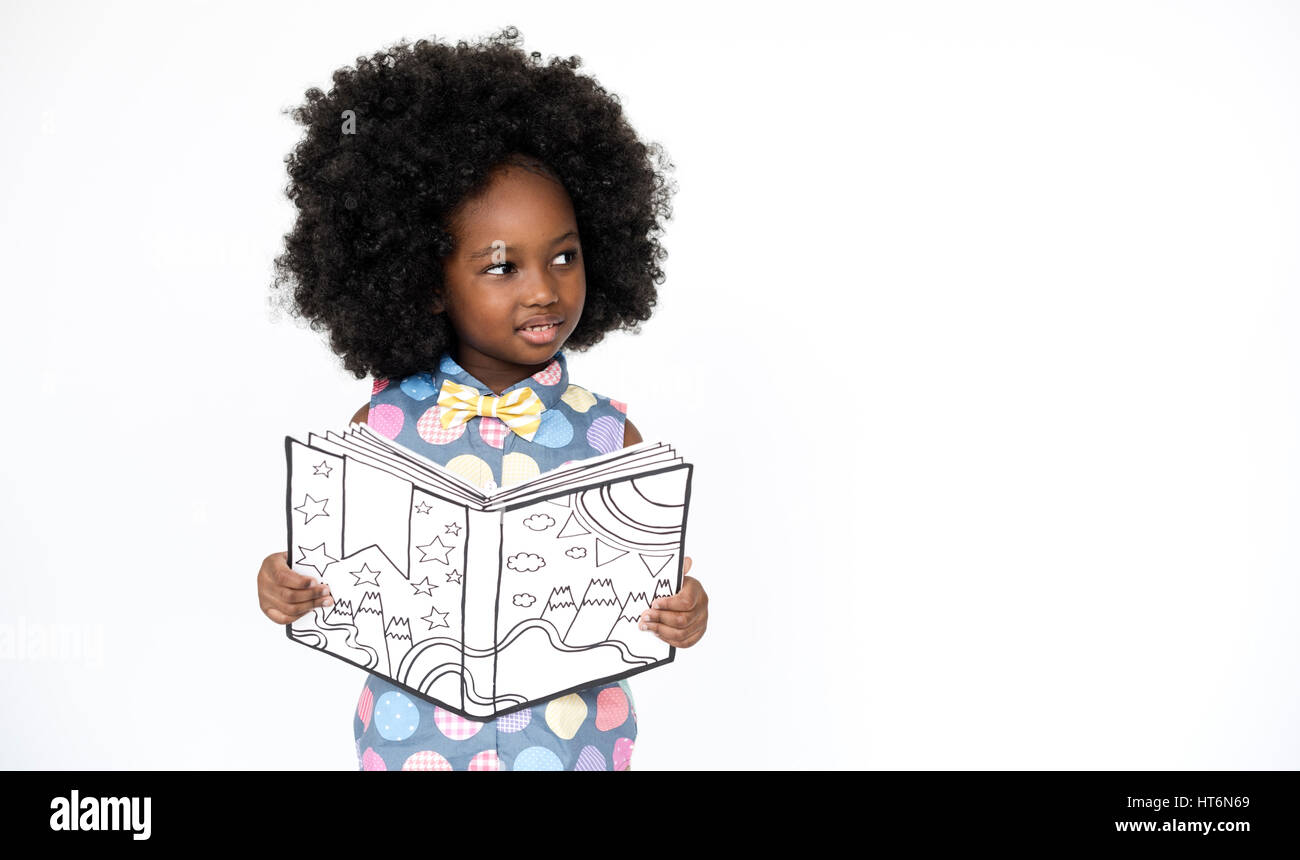 African descent girl reading book hi-res stock photography and images ...